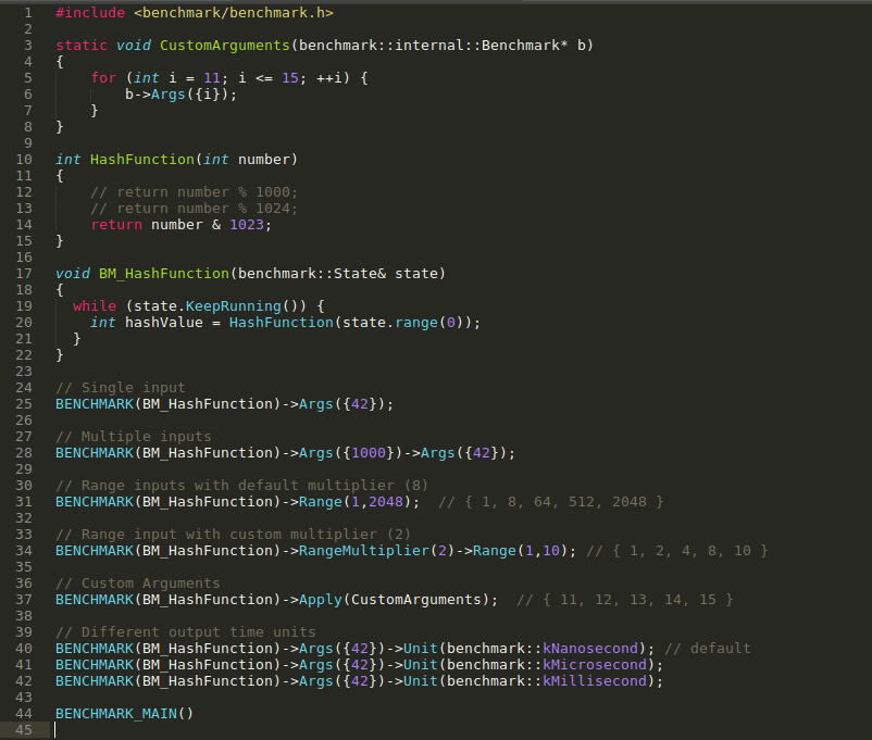 Using 'Google Benchmark' library to micro-benchmark in Makefile project